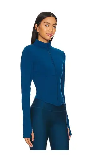 Alo Yoga Airbrush Corset Full Zip Jacket In Royal - Eclipse Blue